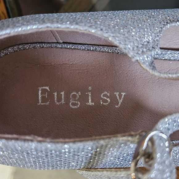 Eugisy | Shoes | Eugisy Womans Mary Jane Pumps Size Silver And Sparkly ...